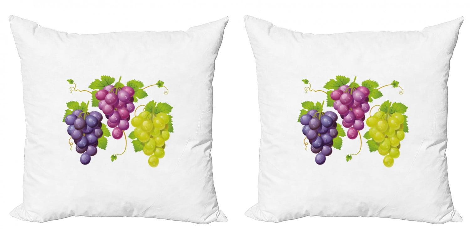 Ambesonne Nature Throw Pillow Cover 2 Pack, Ivy Burgundy Region, 16 ...