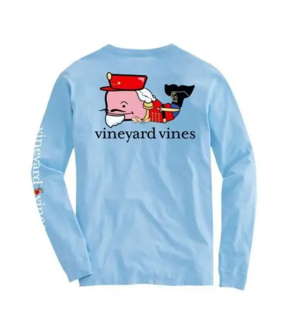 Vineyard Vines Boy's Blue Nutcracker Back Whale Long-Sleeve Pocket Tee ...