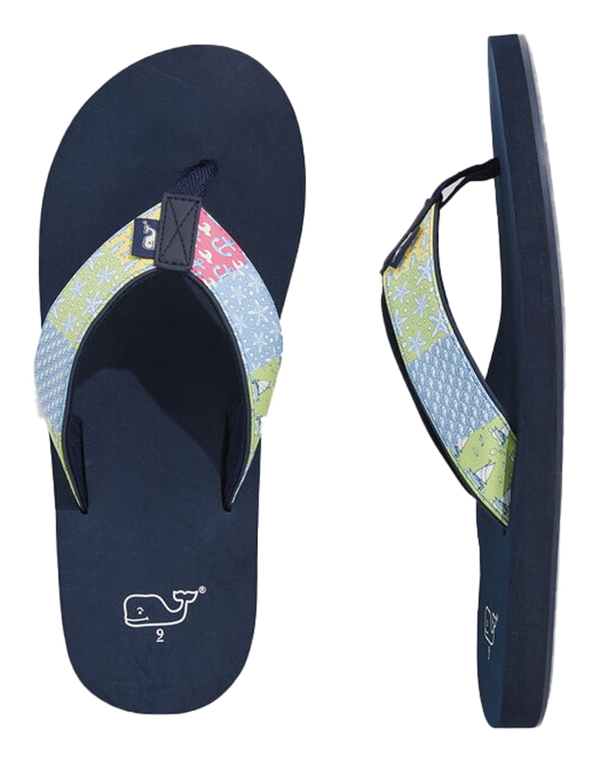Vineyard Vines Men's Classic Foam Flip Flops (25th Patchwork, 13 ...