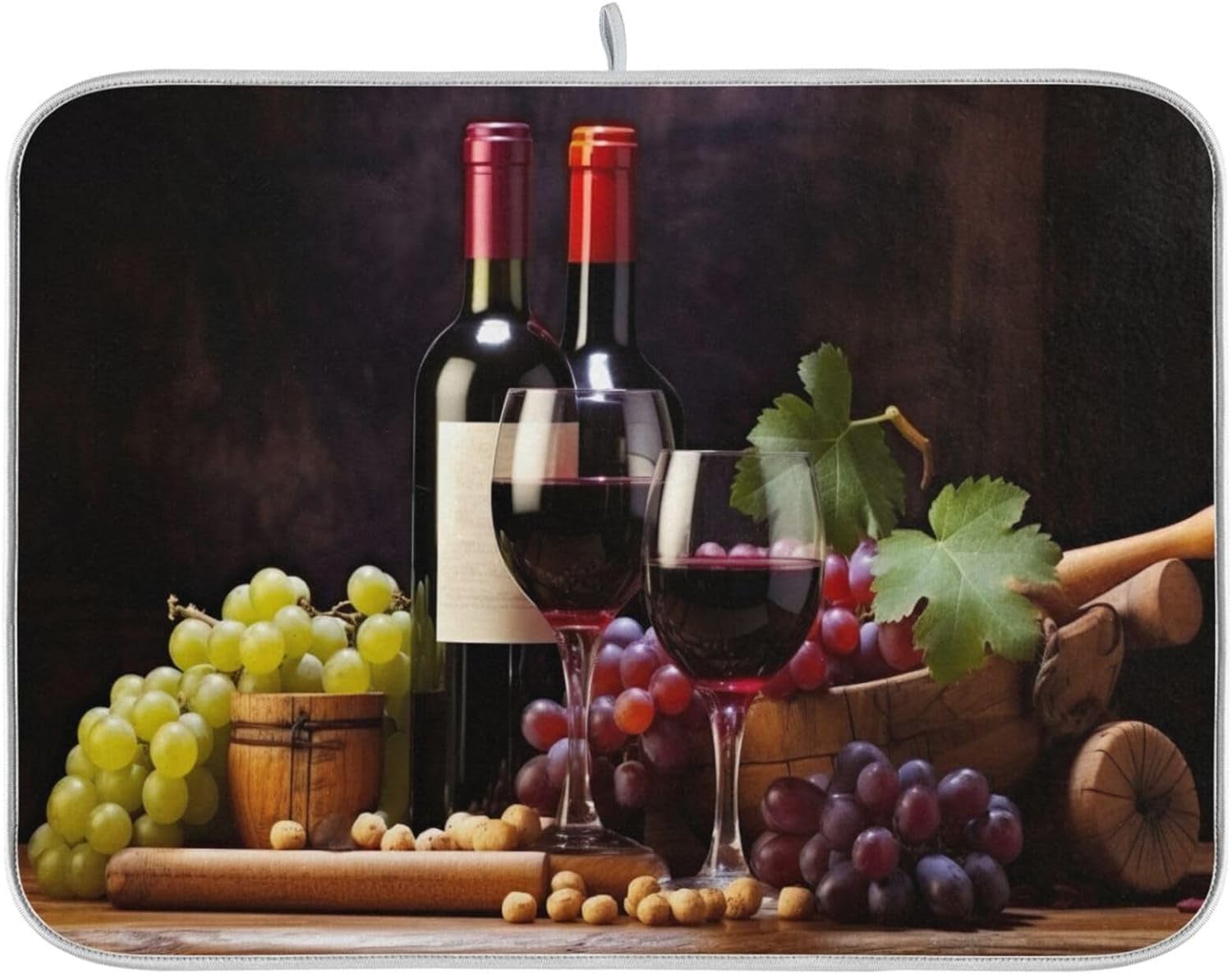 Vineyard Wine Grape Dish Drying Mat for Kitchen Counter, Ultra ...