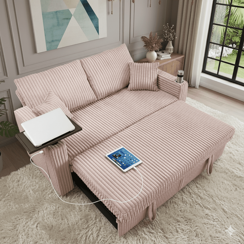 Vinform Sofa Bed with Pull Out Couch, 65" Convertible 3-in-1 Sleeper ...