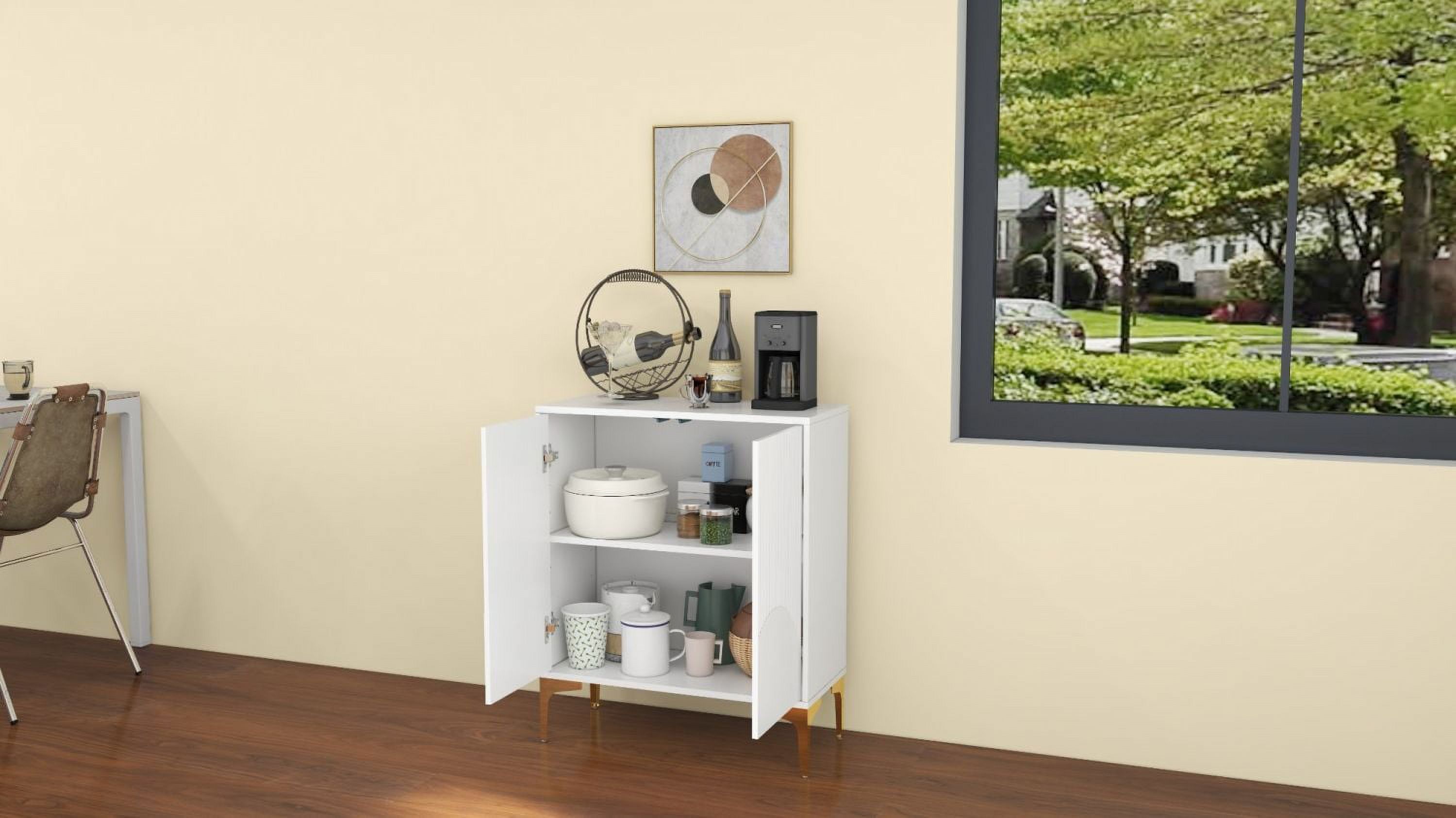 Vinform White Sideboard Buffet Cabinet Buffet Cabinet with Storage, Modern Accent Cabinet with 2 ...