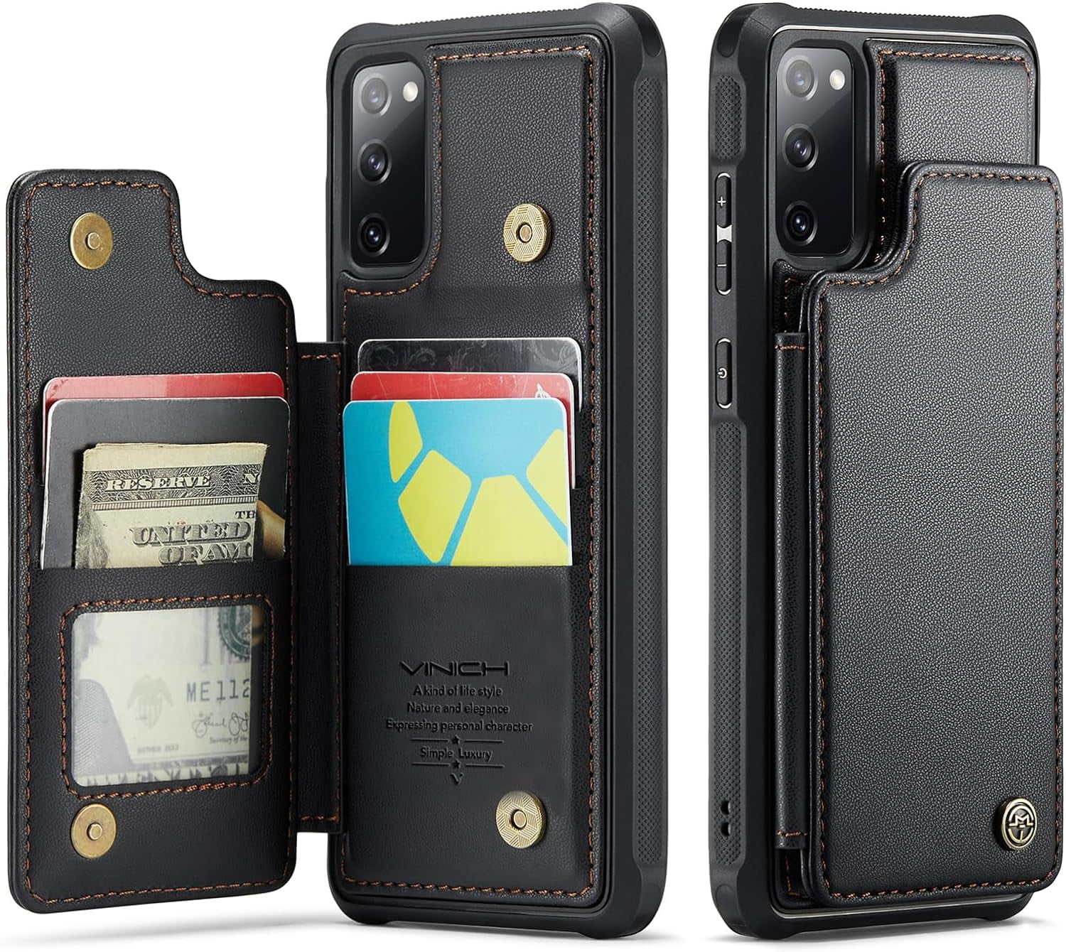 Vinich for Samsung Galaxy S20 FE Case with Card Holder, for Samsung S20 ...