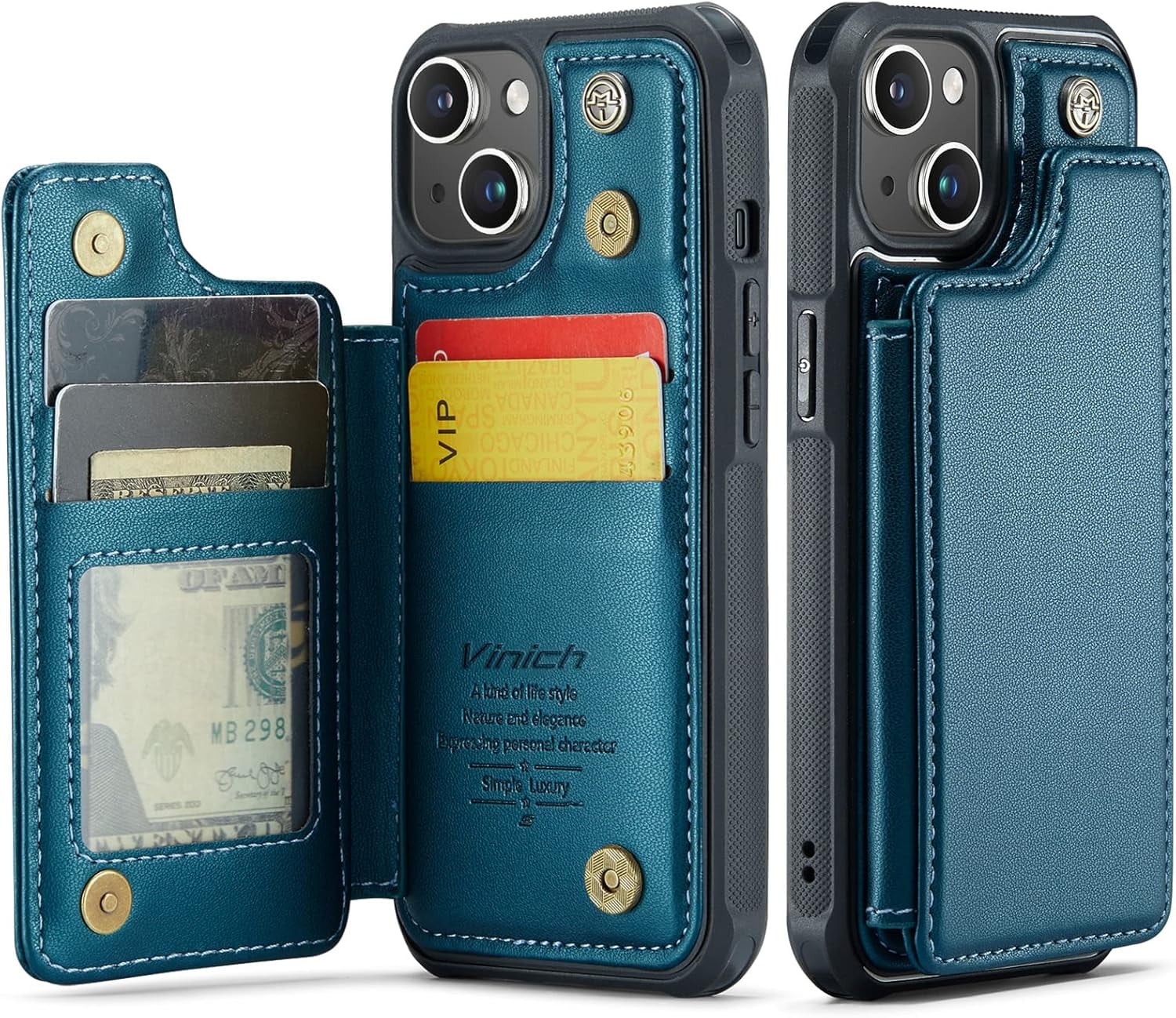 Vinich for iPhone 13 Wallet Case with Card Holder, RFID Blocking for iPhone 13 Case for Women ...