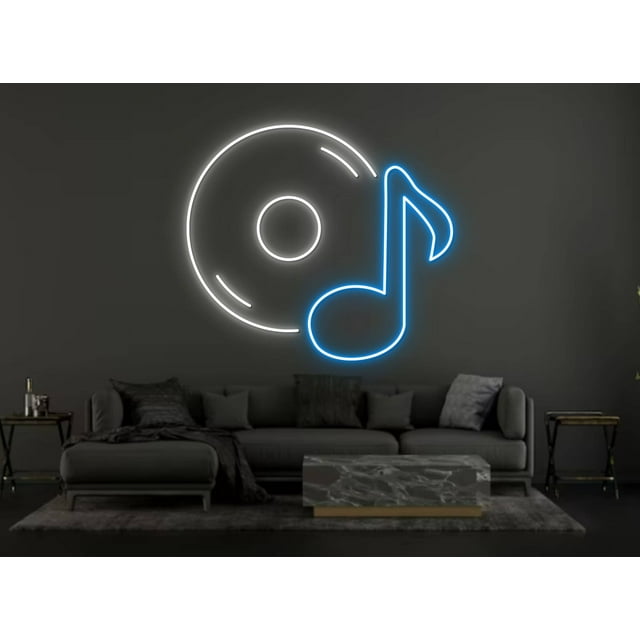 Vinil Record Musical Notes Neon Sign, Musical Notes LED Sign - Walmart.com