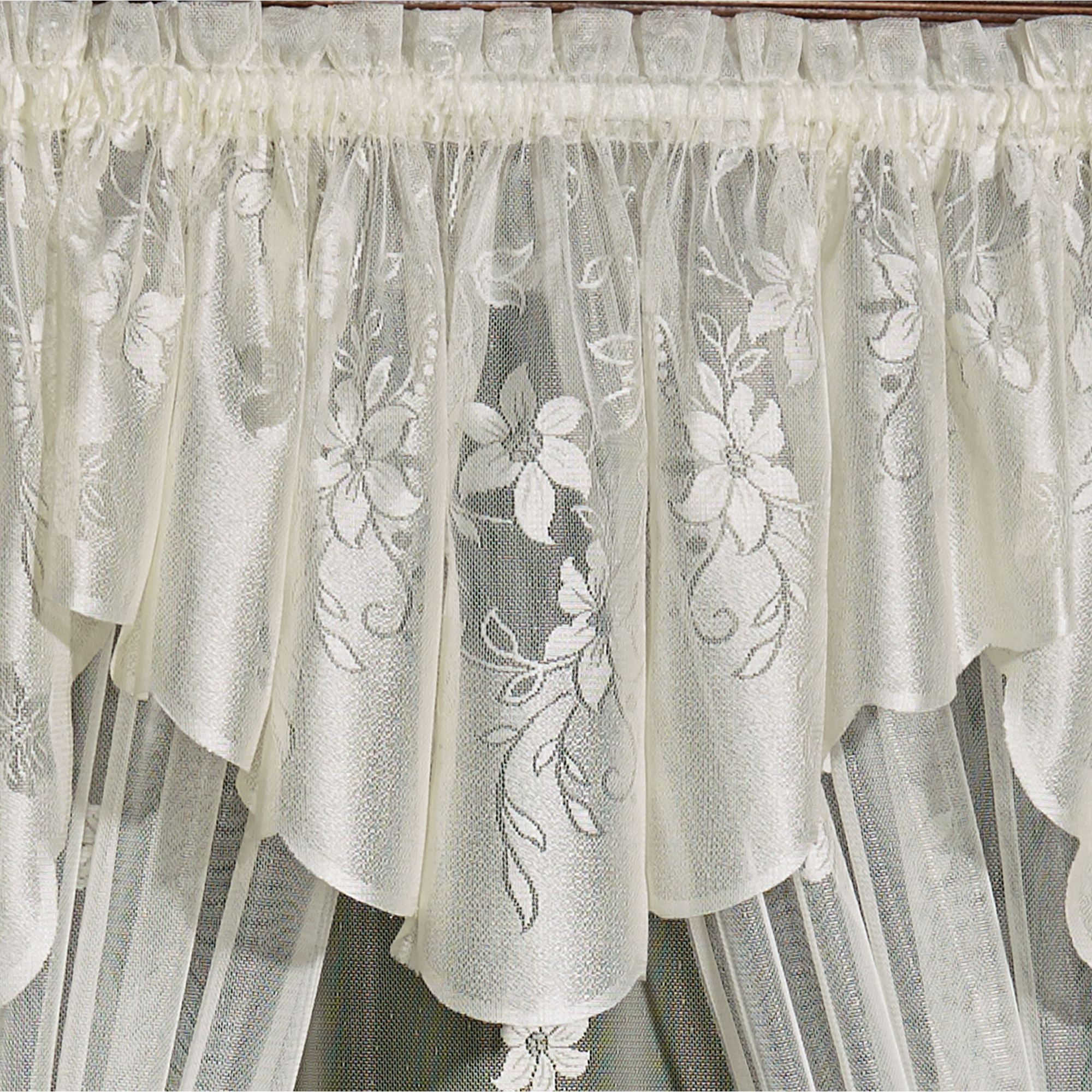 Vining Floral Marisol Semi Sheer Ombre Window Ascot Valance 55 x 20 ...