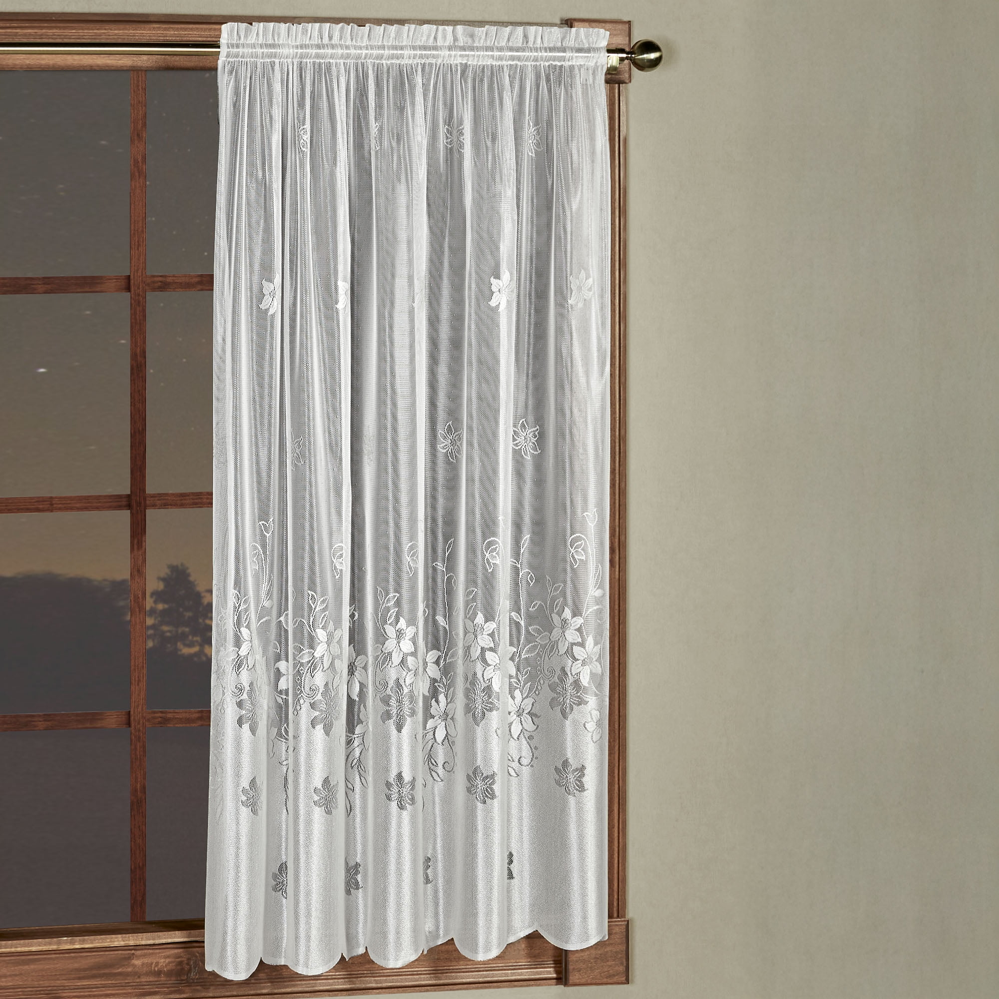 Vining Floral Marisol Semi Sheer Ombre Window Panel 55 x 63 Inches ...