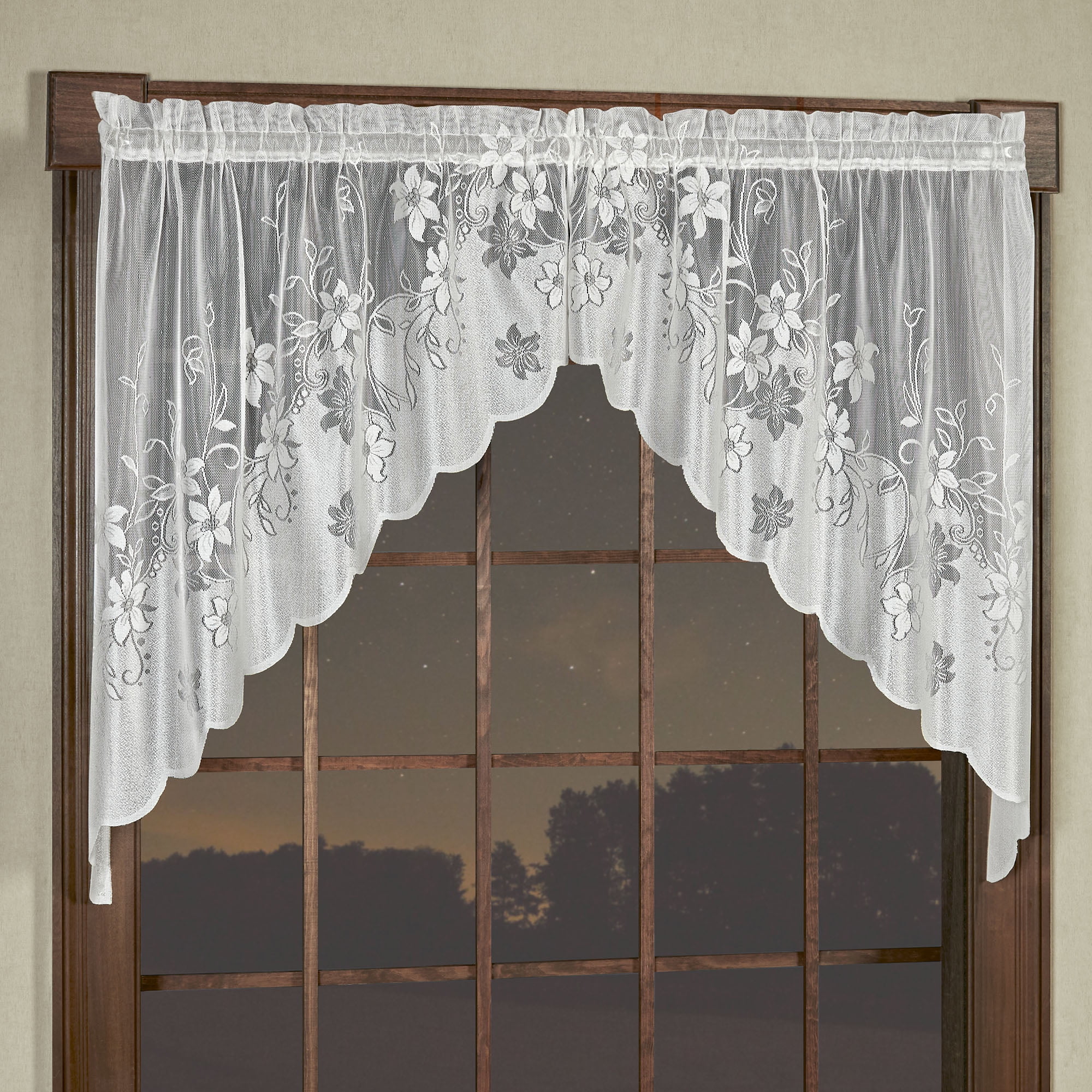 Vining Floral Marisol Semi Sheer Ombre Window Valance Swag 72 x 38 ...