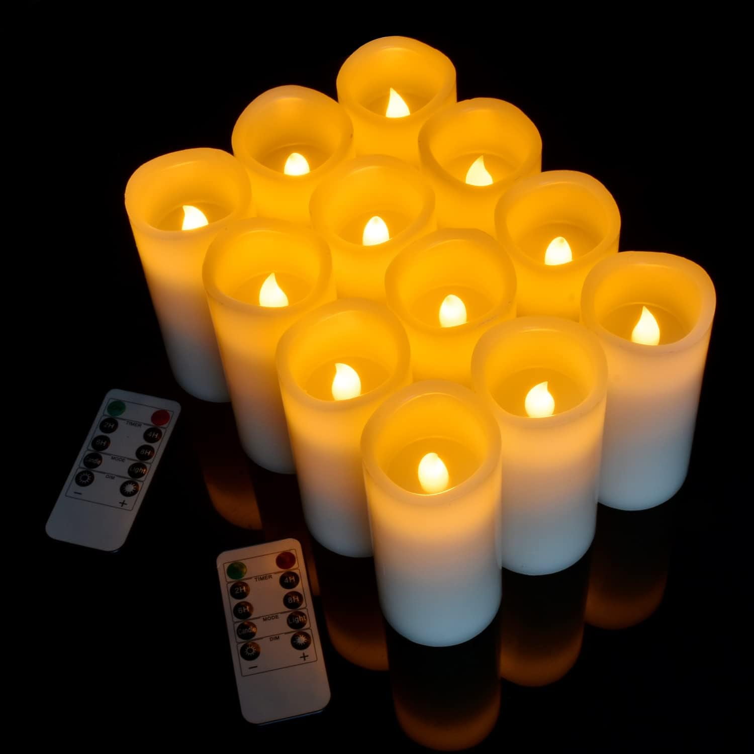 Vinkor Flameless Candles Battery Operated Candles Real Wax Pillar LED ...