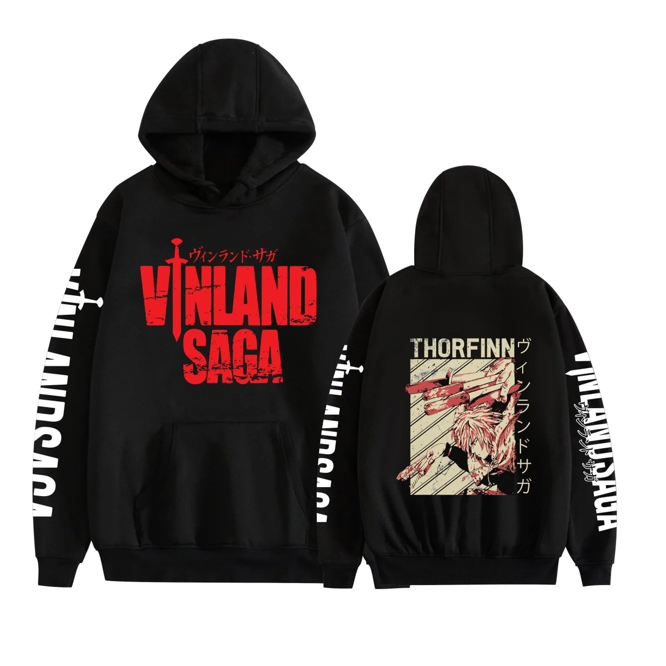 Vinland Saga Hoodie Unisex Long Sleeve Sweatshirt Anime Hooded Thorfinn ...