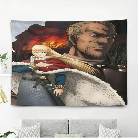 Vinland Saga Pattern Wall Hanging 50*60 Inches High-Quality Peach Skin ...