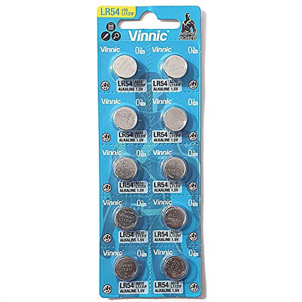 Vinnic Ag10 L1131 189 V10Ga Rw89 D189 Alkaline Battery (10 Pack) Used ...
