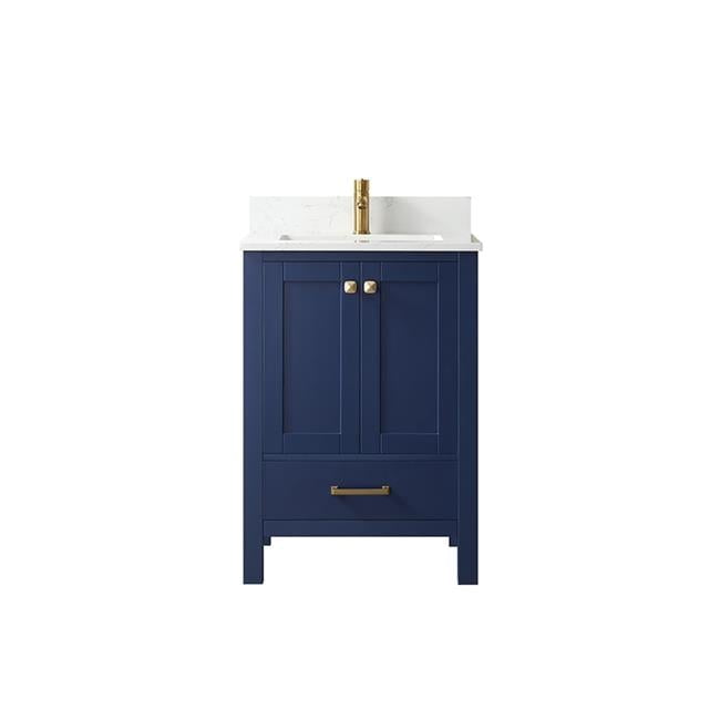 Vinnova 24 in. Shannon Single Bathroom Vanity, Royal Blue & Composite ...