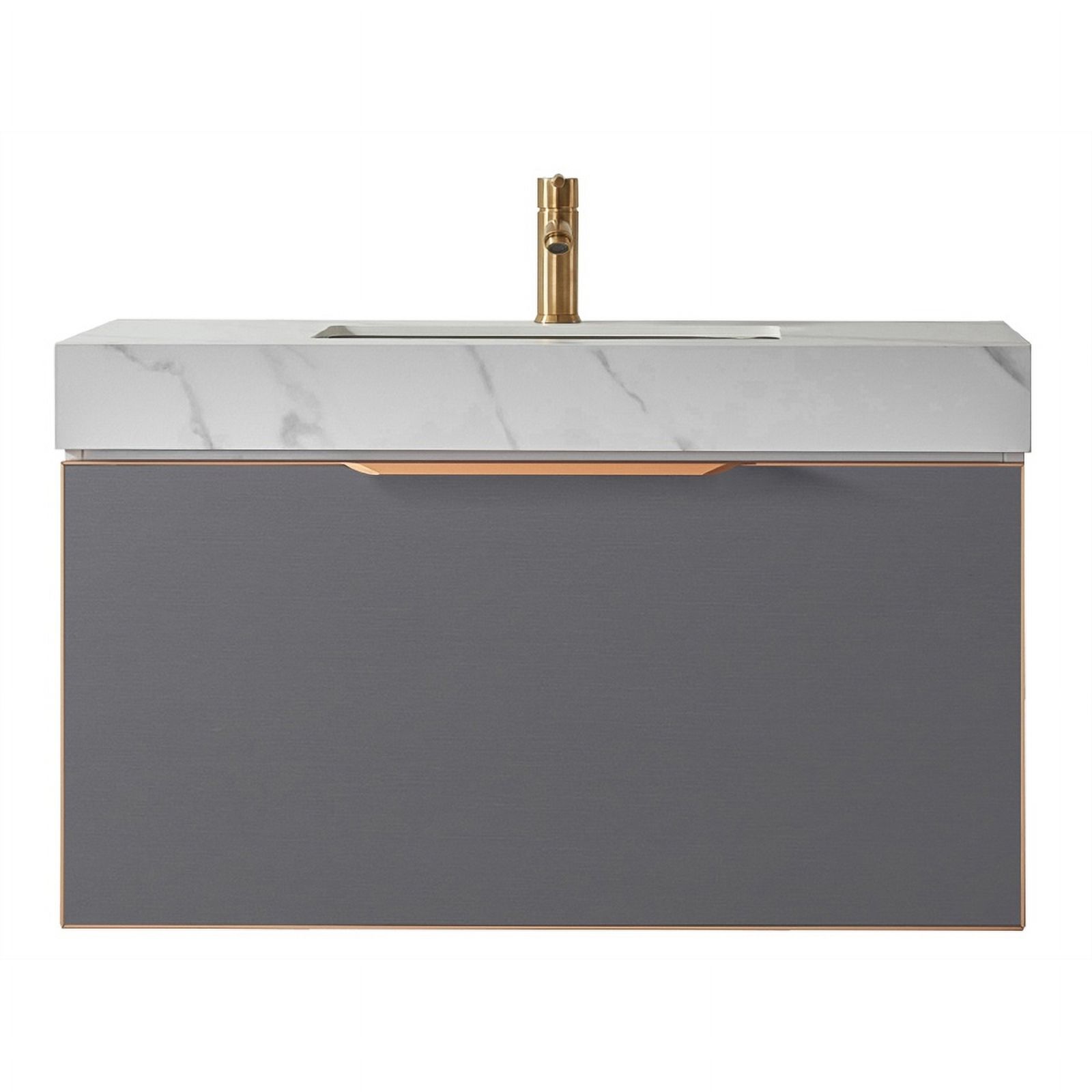 LessCare 36'' Single Glass Top Vanity Set with Mirror - Walmart.com