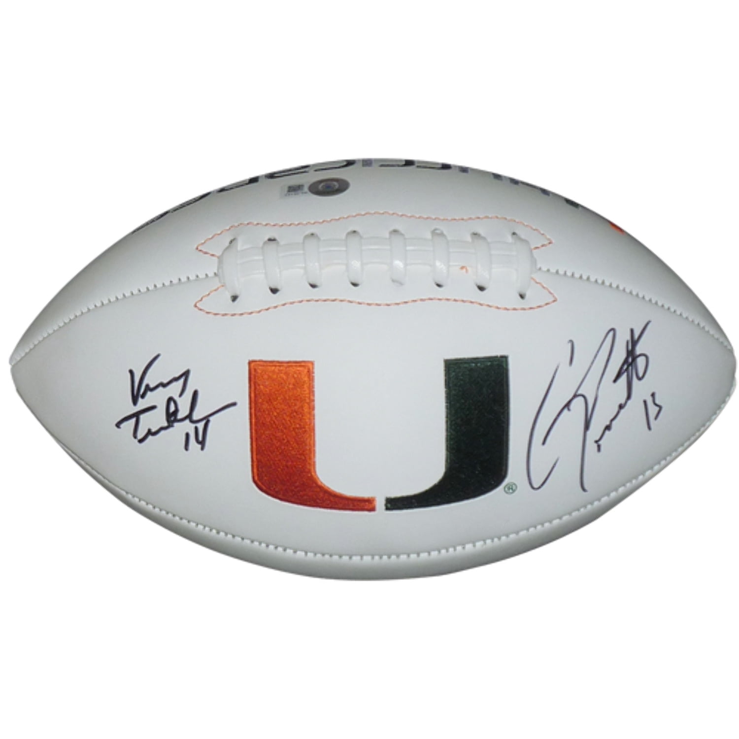Vinny Testaverde And Gino Torretta Autographed Miami Hurricanes Logo ...