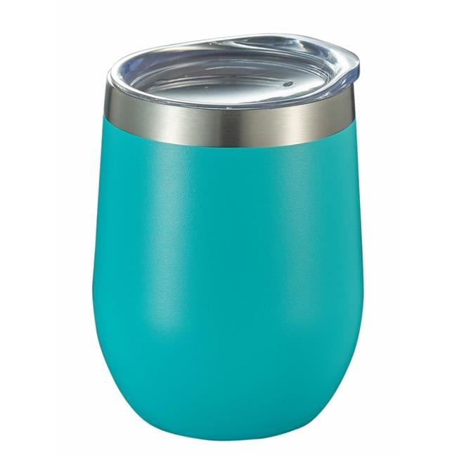 Vino Crackle Stainless Steel Double Walled Inslulated Travel Mug, Teal ...