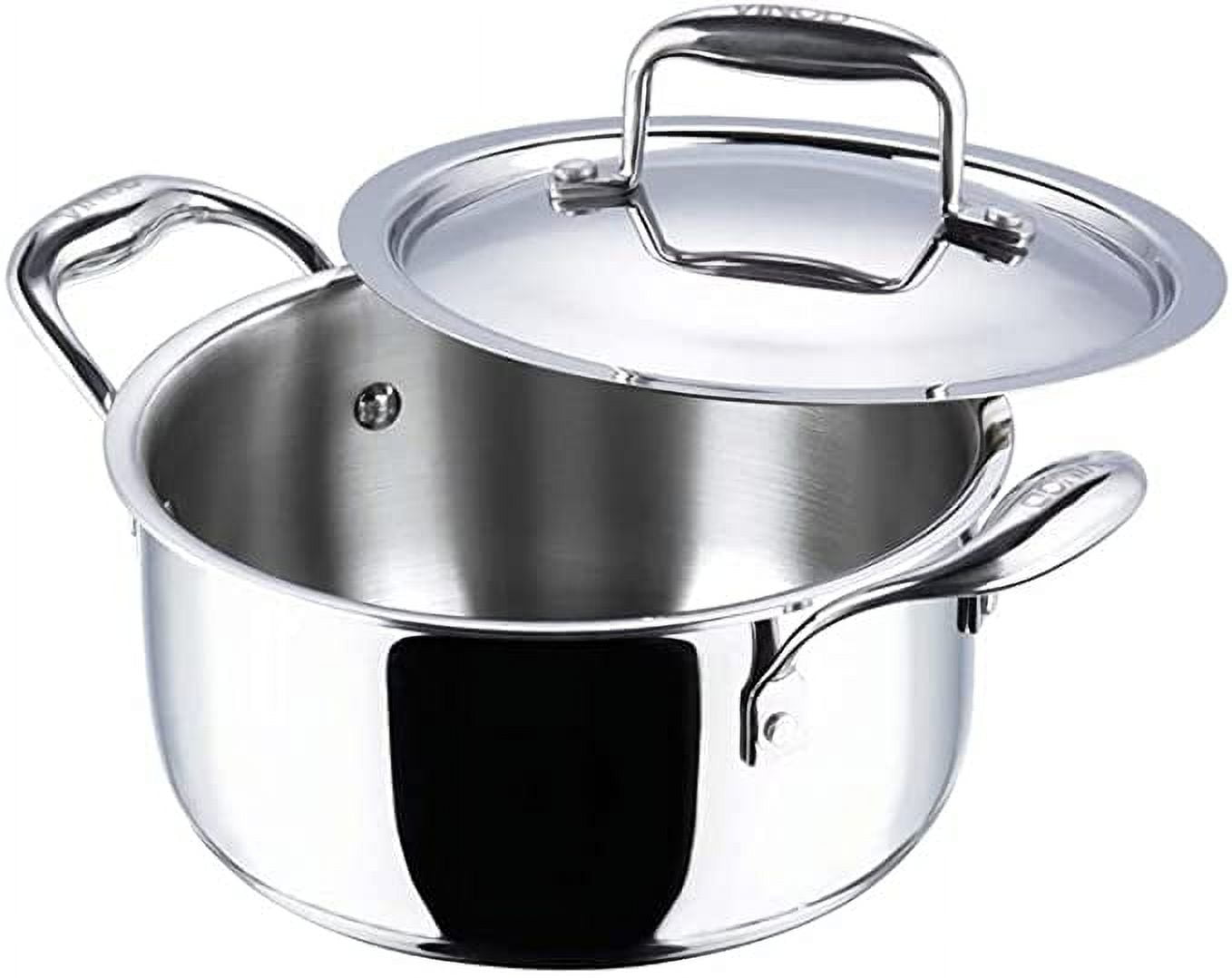 Vinod 3-Ply Stainless Steel Stock Pot with Lid, Induction Safe Stock ...
