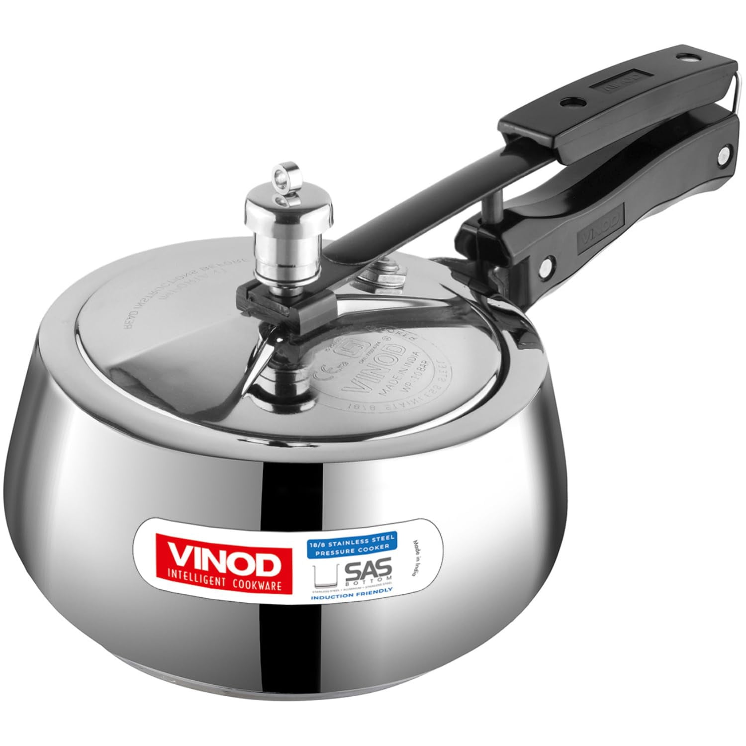 Vinod Europa Stainless Steel Inner Lid Pressure Cooker 3 Litre Handi ...