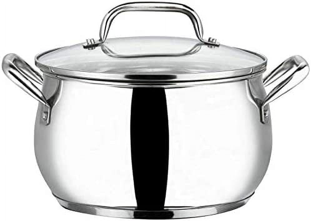 Vinod Induction Safe Stainless Steel Stock Pot With Glass Lid (Silver ...