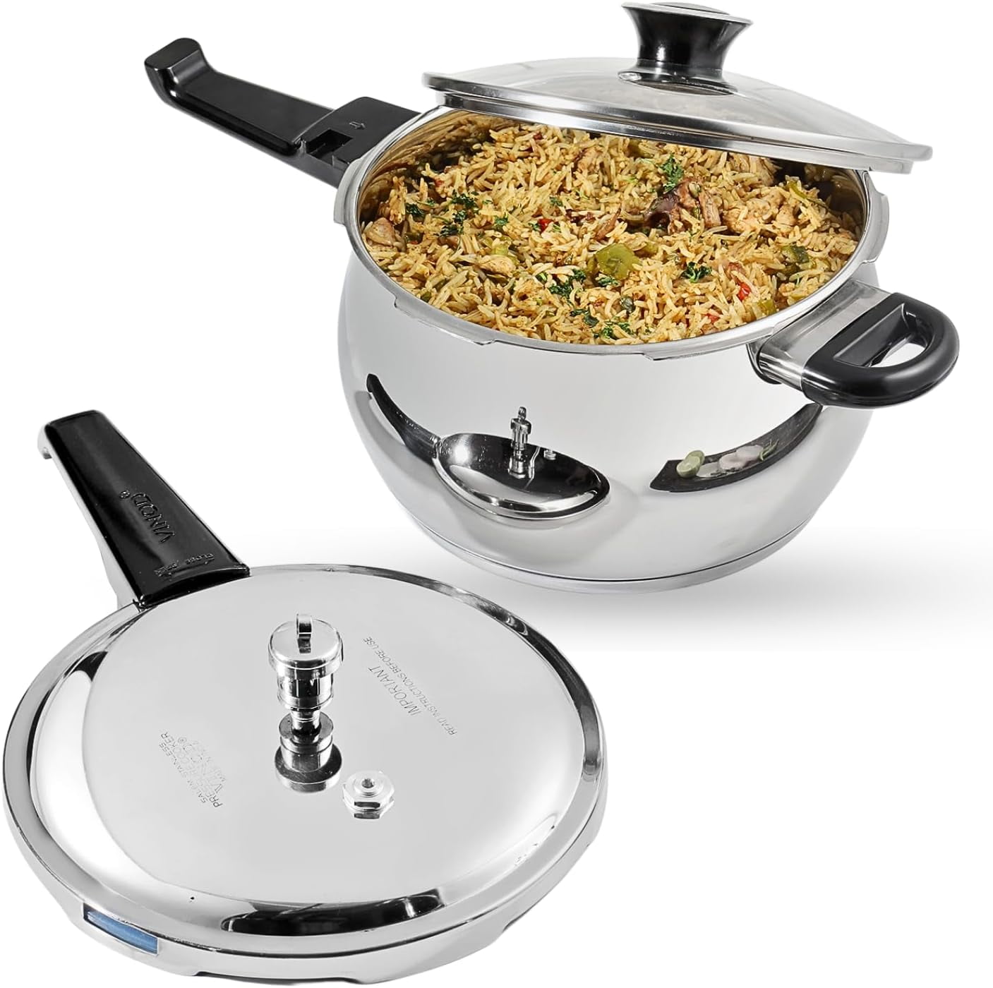 Vinod Splendid Plus Stainless Steel Pressure Cooker Outer Lid 2.5 Litre ...