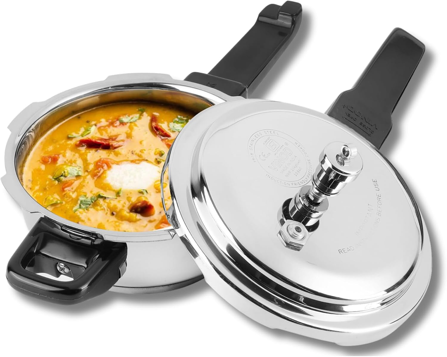 Vinod Stainless Steel Pressure Cooker 4.5 Litres | Also use as Deep Fry ...
