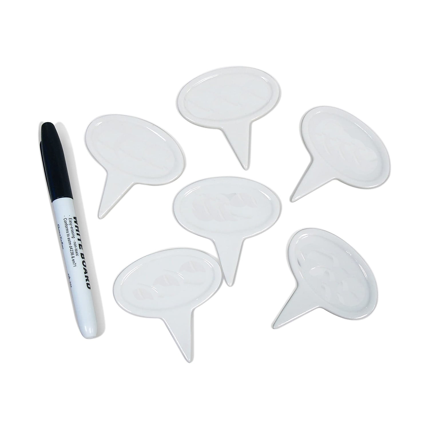 Vinotemp 6 Piece Dishwasher Safe Ceramic Cheese Marker Set with Black ...