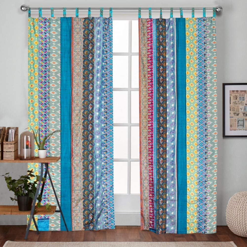 Vinsan International Indian Curtain Saree Silk Curtain Theme Patchwork ...