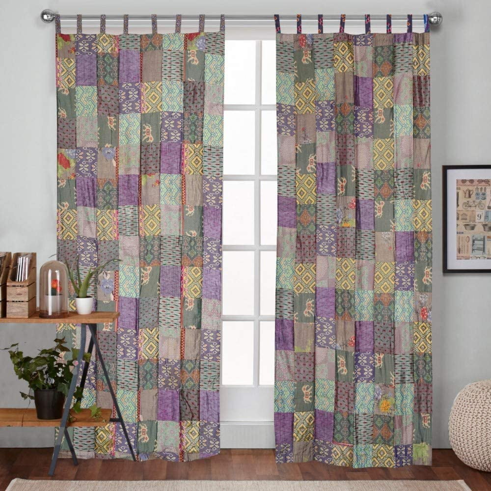 Vinsan International Indian Curtain Saree Silk Curtain Theme Patchwork ...
