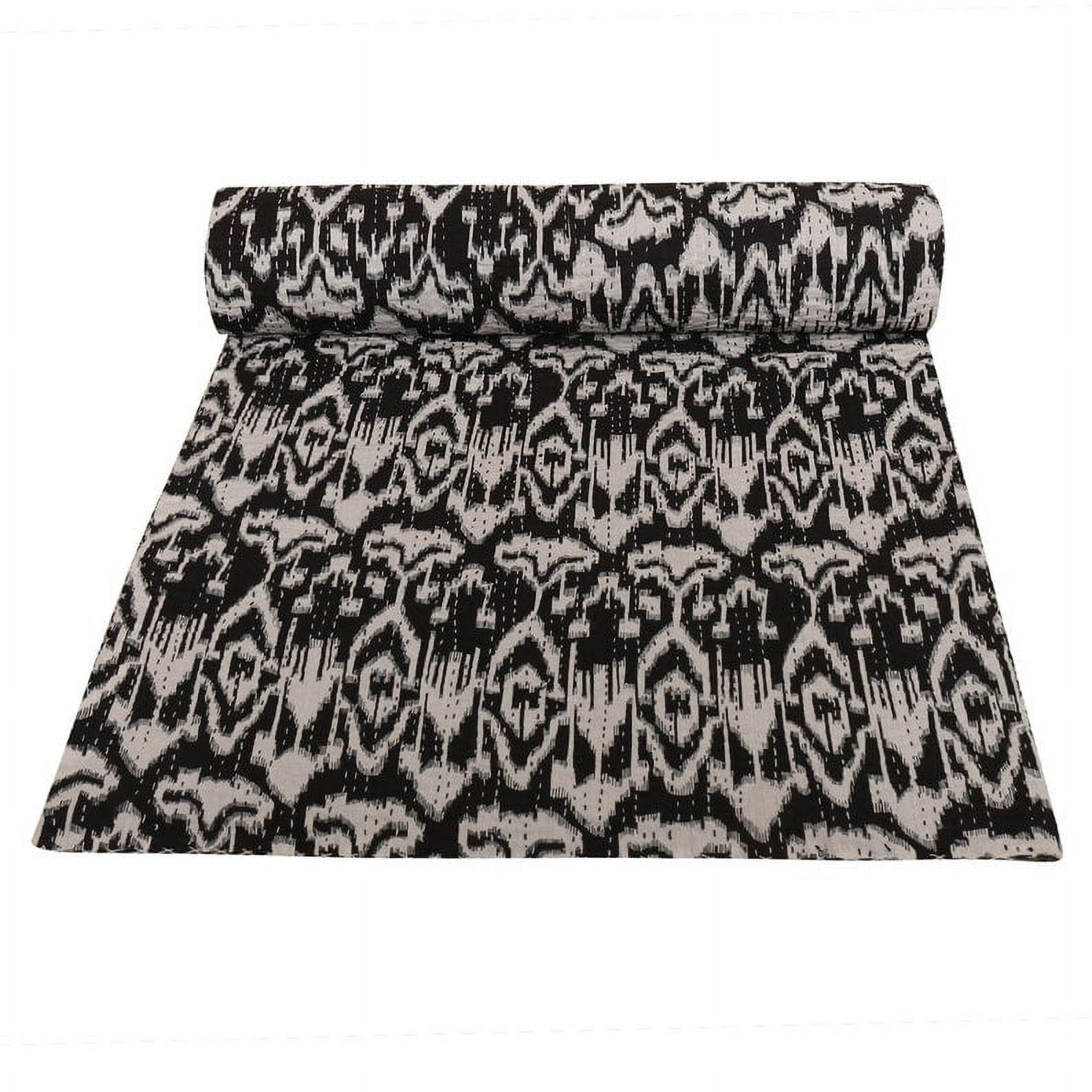 Vinsan International Indian Handmade Cotton Ikat Print Kantha Quilt ...