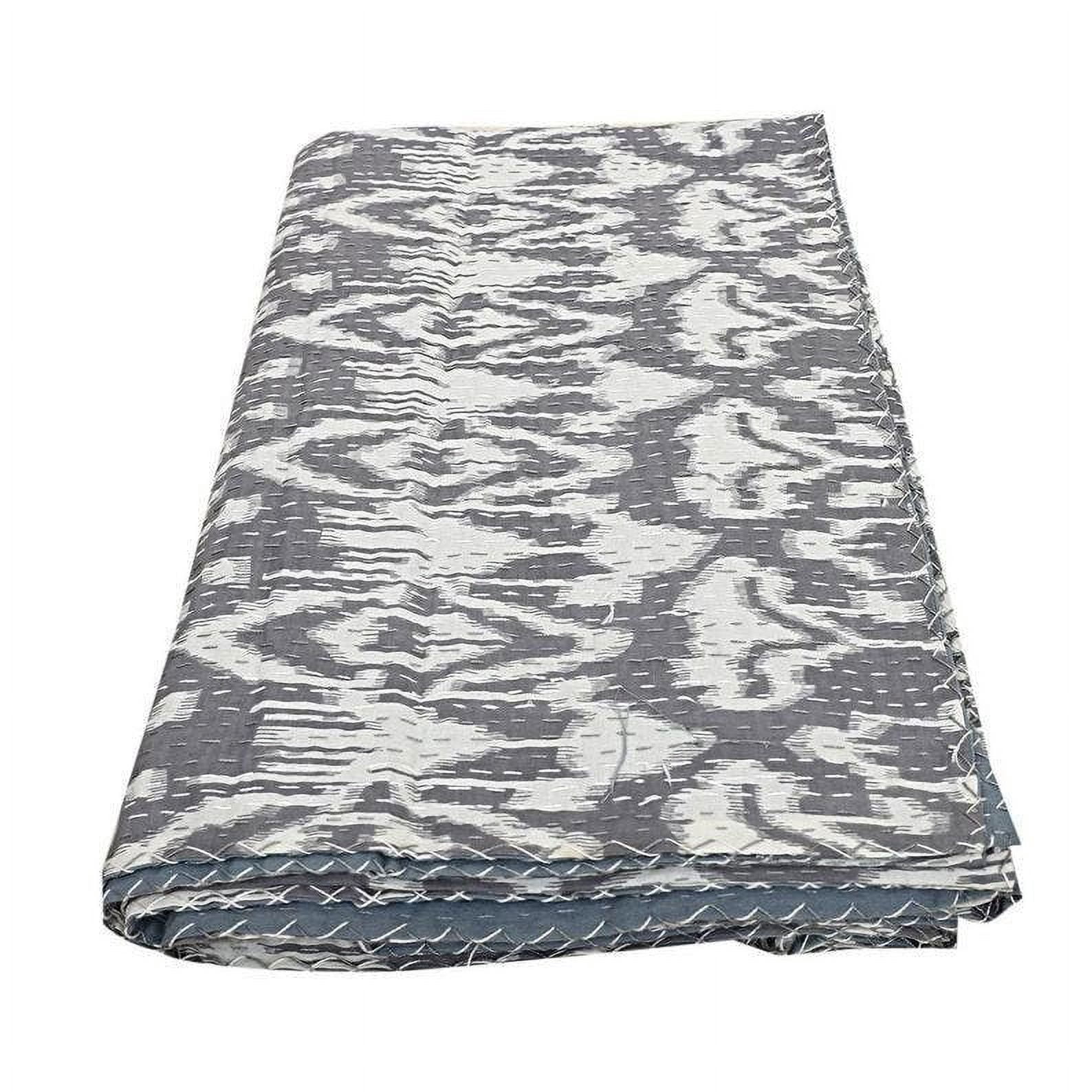 Vinsan International Indian Handmade Cotton Ikat Print Kantha Quilt ...