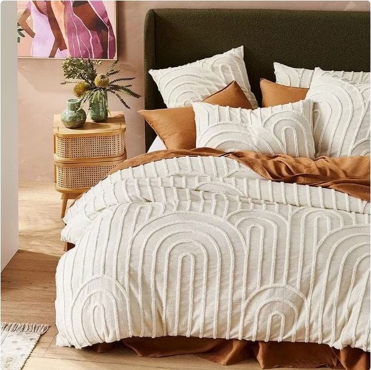 Vinsan Tufted Cotton Duvet Cover set, Boho Bedding Comforter Cover 1 ...