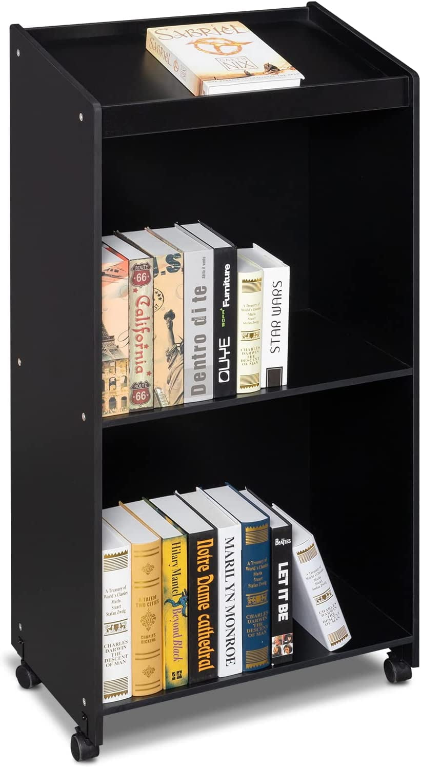 Vinsco 46.5”H Portable Podium Stand Mobile Lectern with Storage ...