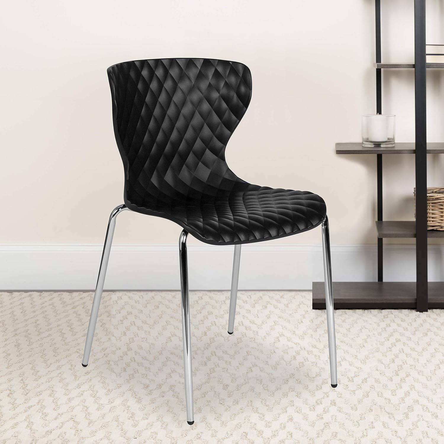 Vinsco Contemporary Design Black Plastic Stack Chair - Walmart.com