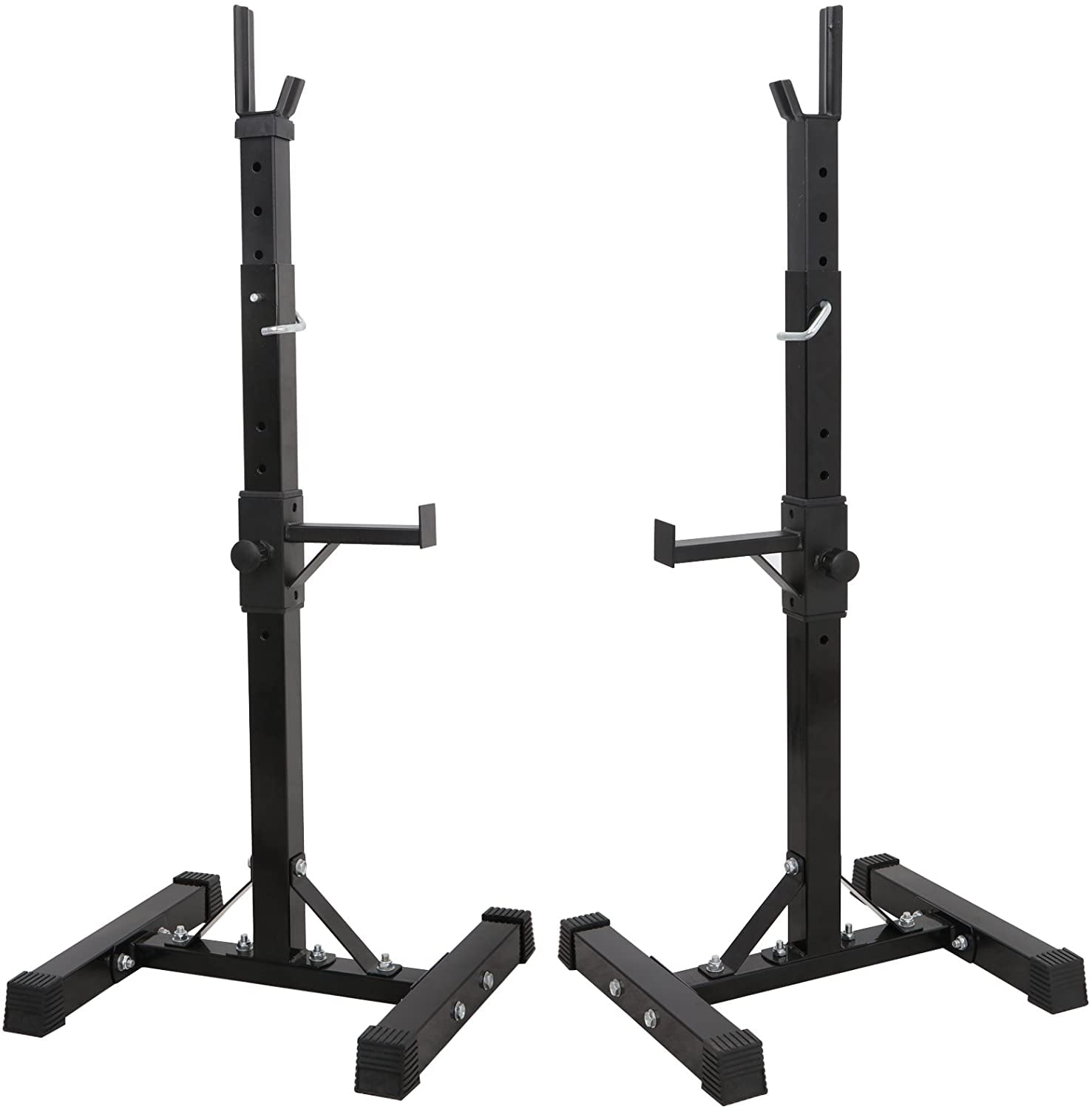 Vinsco Pair of Adjustable 41"-66" Sturdy Steel Squat Rack Barbell Free ...