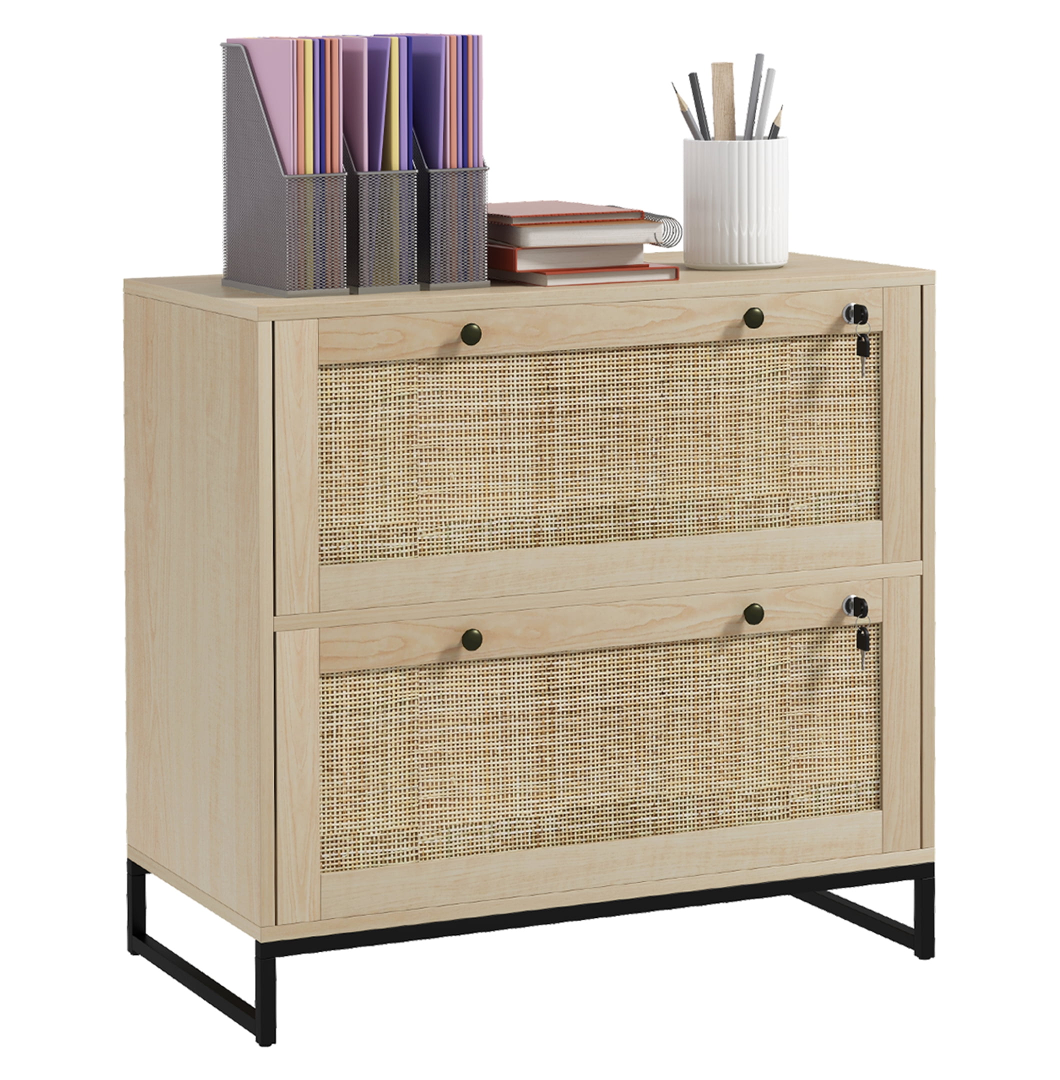 Vinsetto 2 Drawer File Cabinet with Lock, Vertical Filing Cabinet with ...