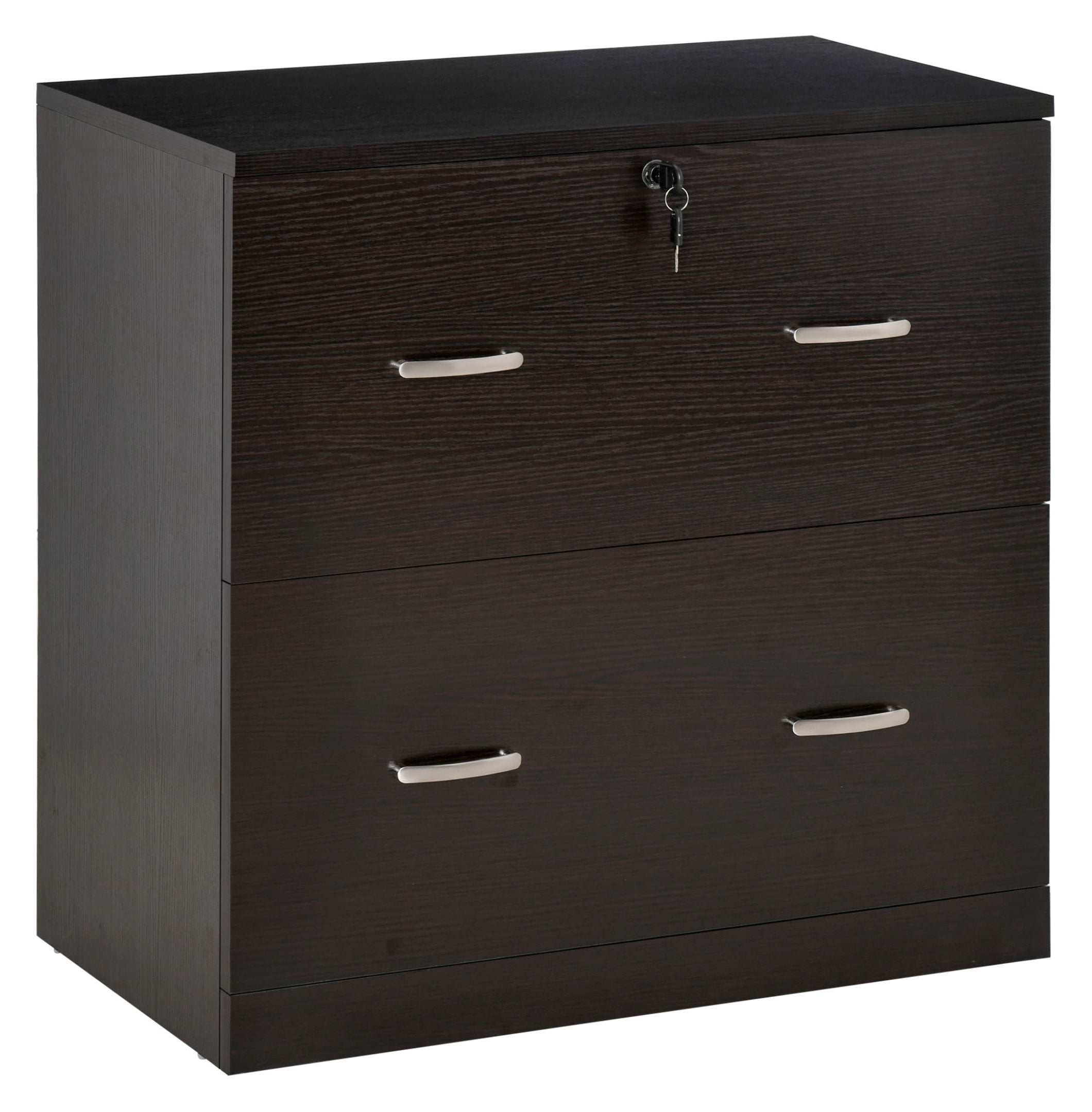 Vinsetto 2-Drawer File Cabinet with Lock - Espresso Vertical Storage ...