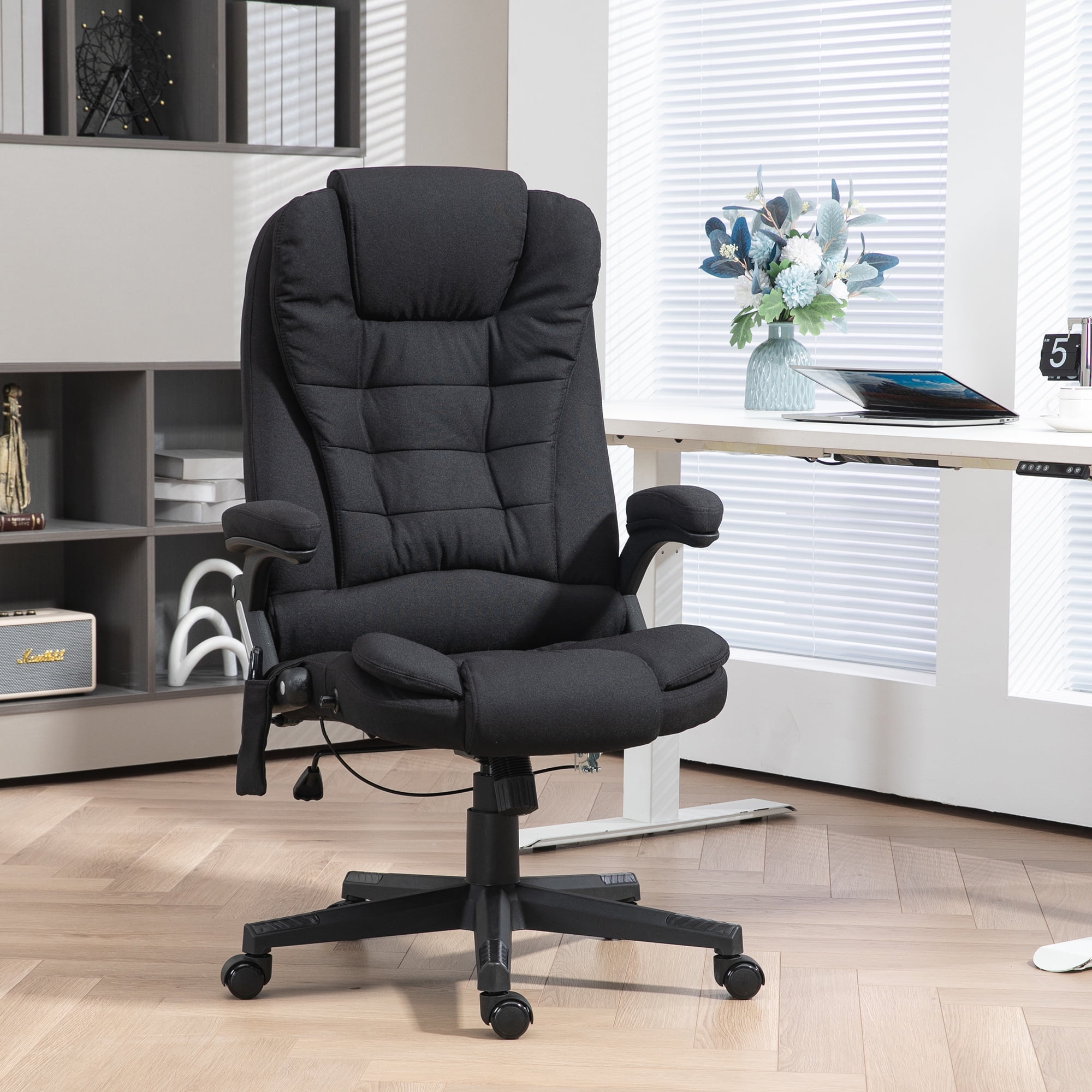 HOMCOM Executive Office Chair with 6-Point Vibrating Massage, Lumbar ...