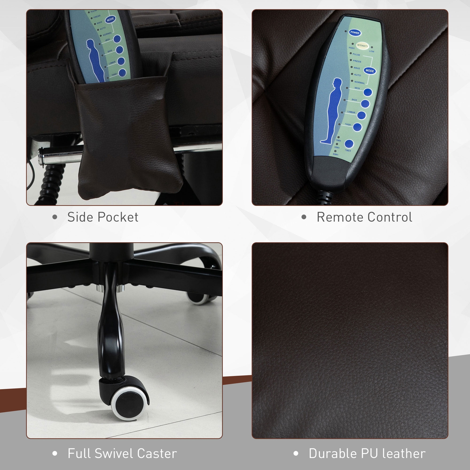 Vinsetto 7-Point Vibrating Massage Office Chair, High Back Executive ...