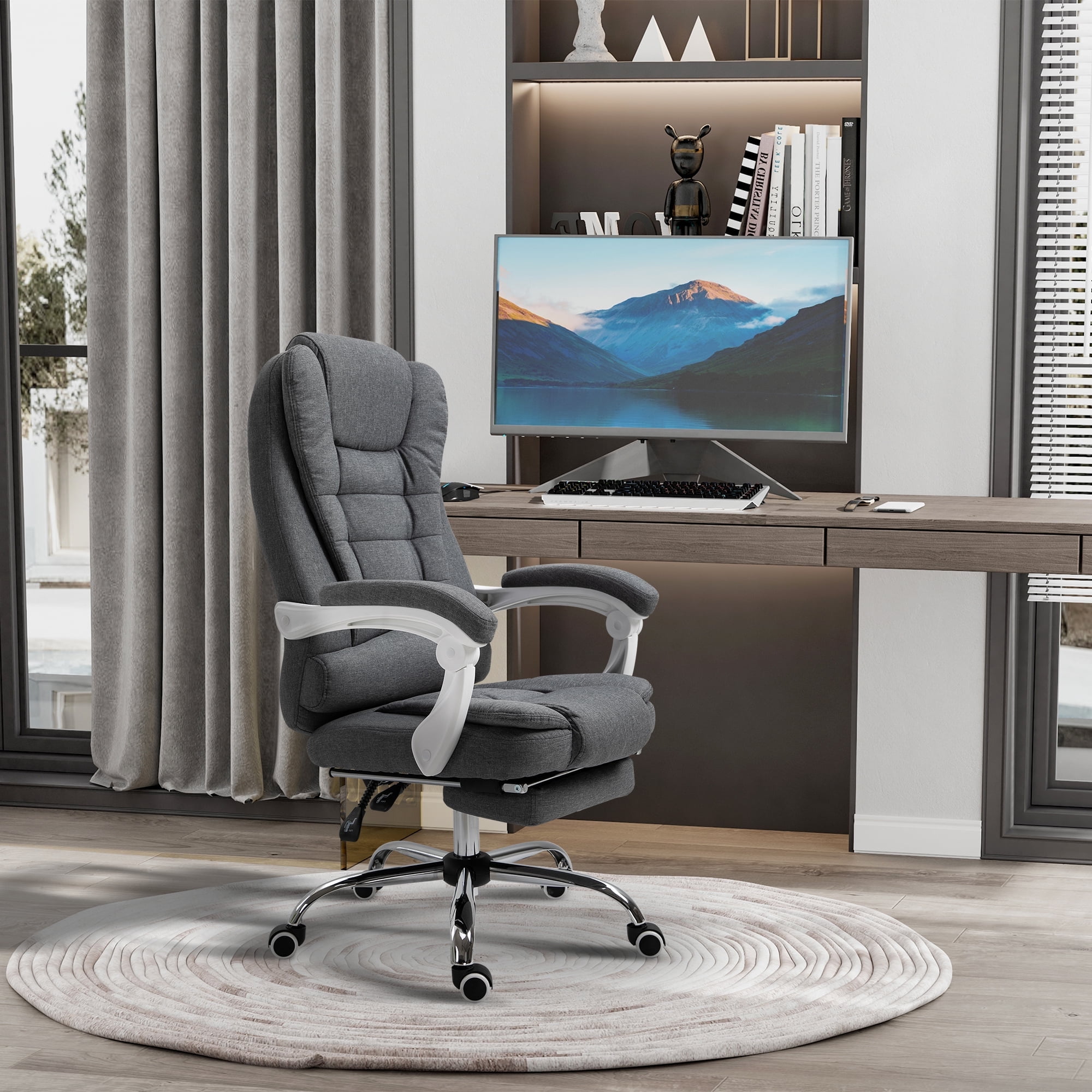 Vinsetto Home Office Desk Chair, Executive Linen-Fabric Computer Chair ...