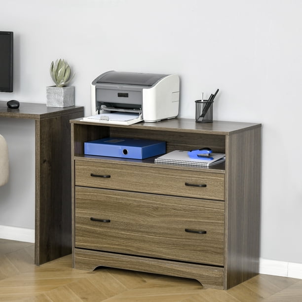 Vinsetto Lateral File Cabinet with Shelf, 2 Drawer Filing Cabinet for ...
