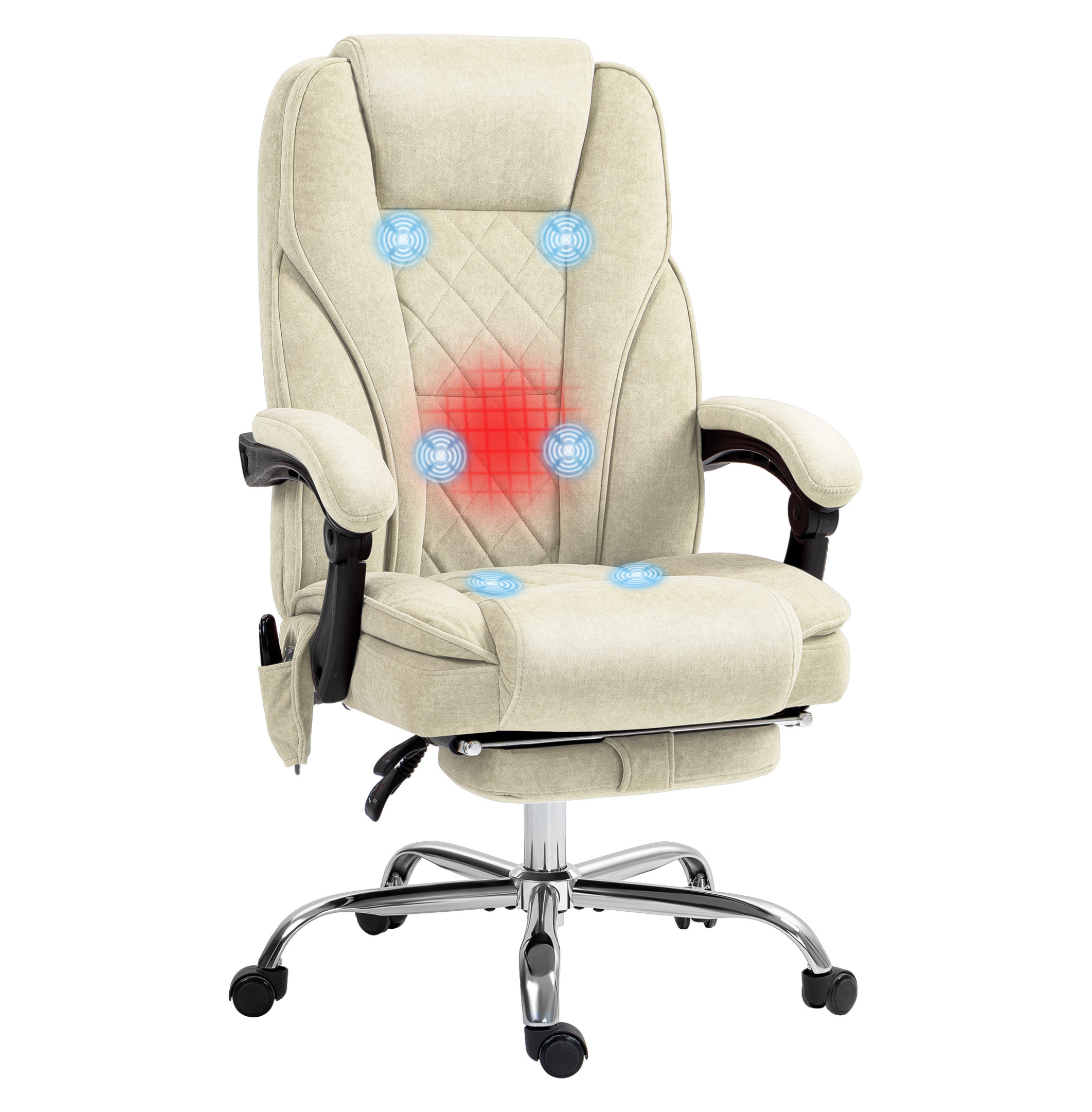 Vinsetto Massage Office Chair with Foot Rest, Executive Office Chair ...