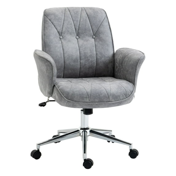 Vinsetto Microfiber Home Office Chair, Height Adjustable Button Tufted ...