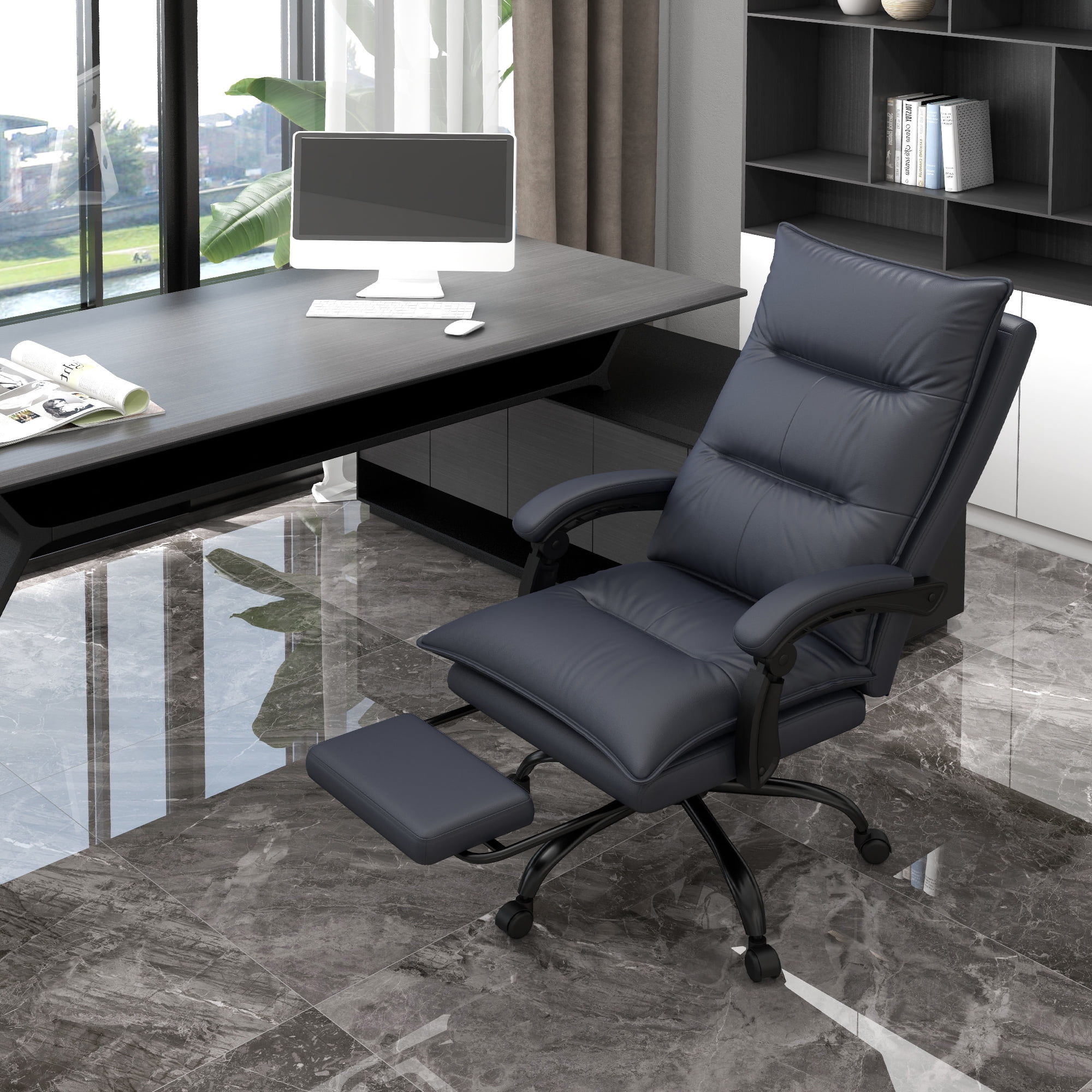 Vinsetto Microfiber Office Chair, Massage, Heat, Footrest, Gray, Comfort, Functionality ...