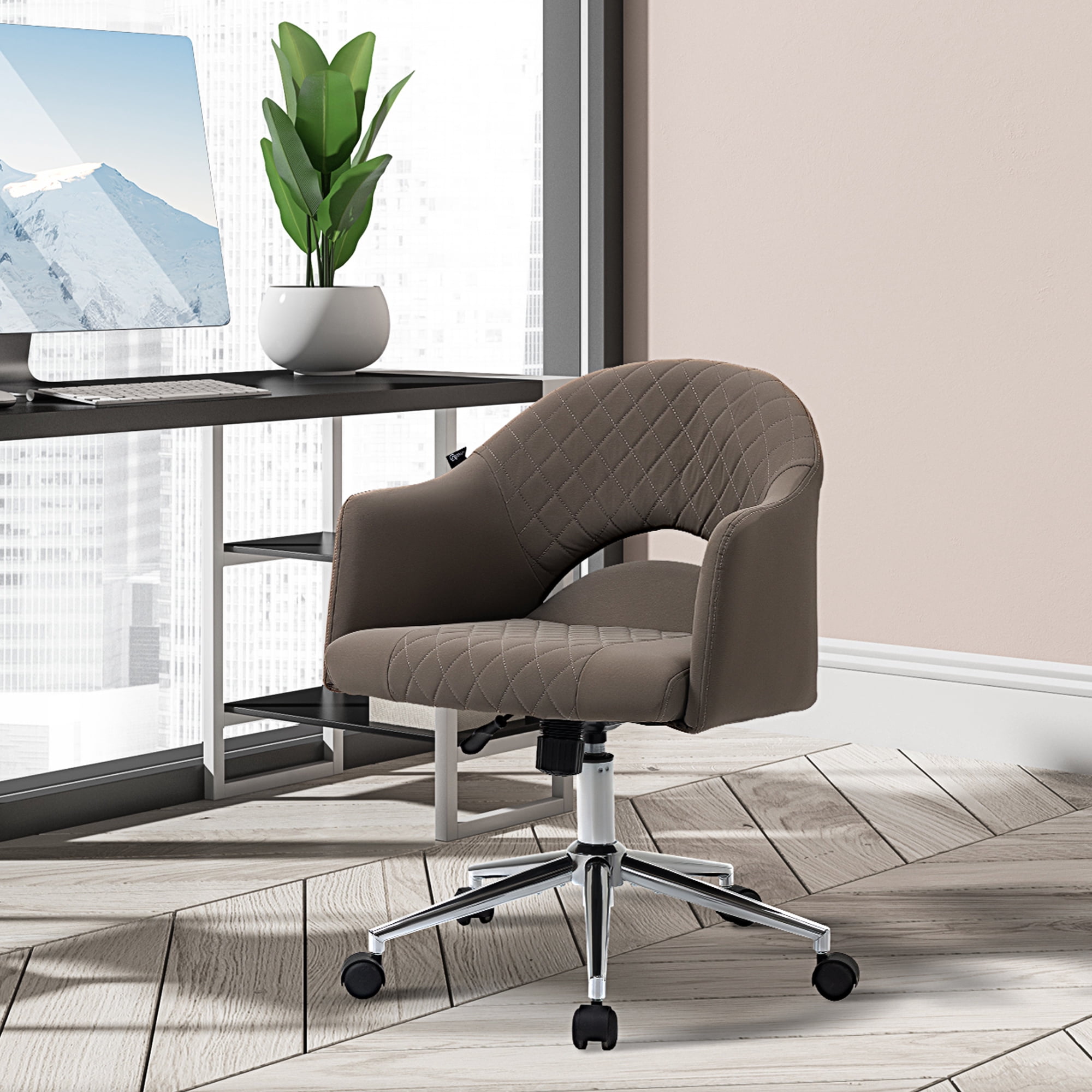 Vinsetto Mid Back Home Office Chair, Computer Desk Chair with ...