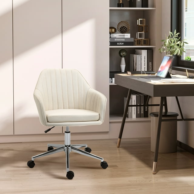 Vinsetto Mid-Back Task Chair, Fabric Home Office Chair, Swivel Desk ...