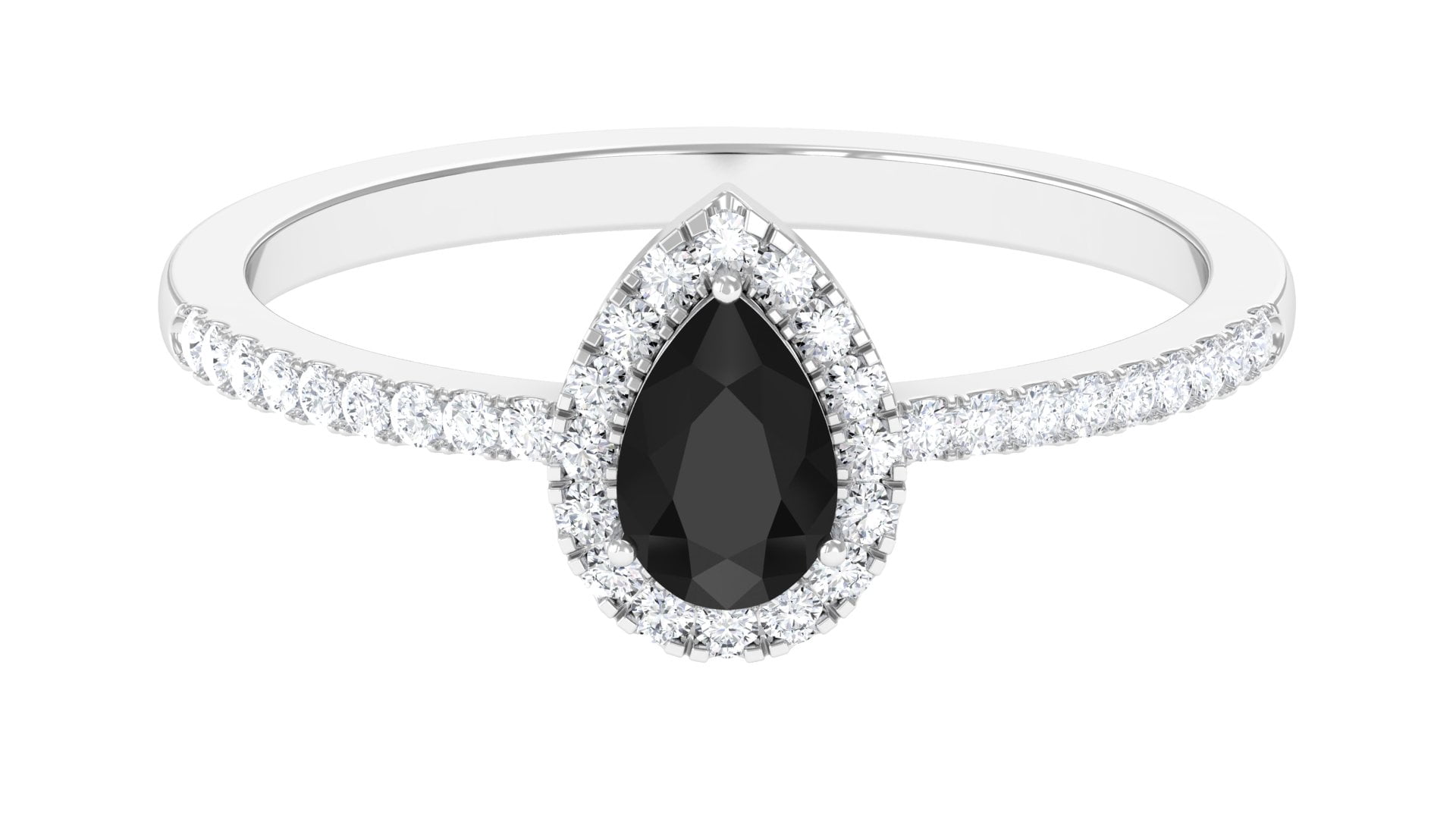 Vintage 1 CT Black Onyx Engagement Ring with Diamond, Black Onyx ...