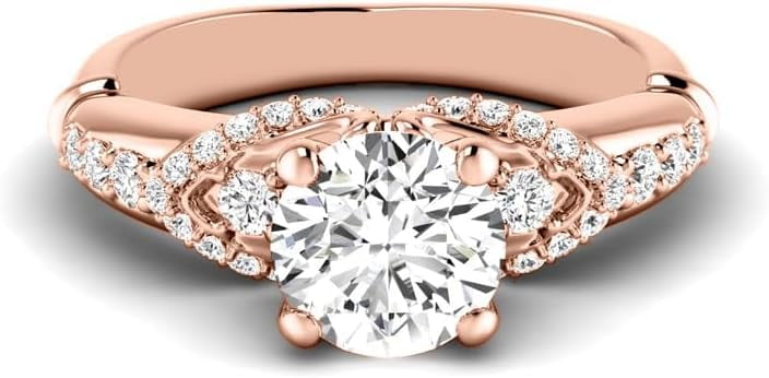 Vintage 10K/14K/18K Solid White Gold Diamond Ring Round Certified ...