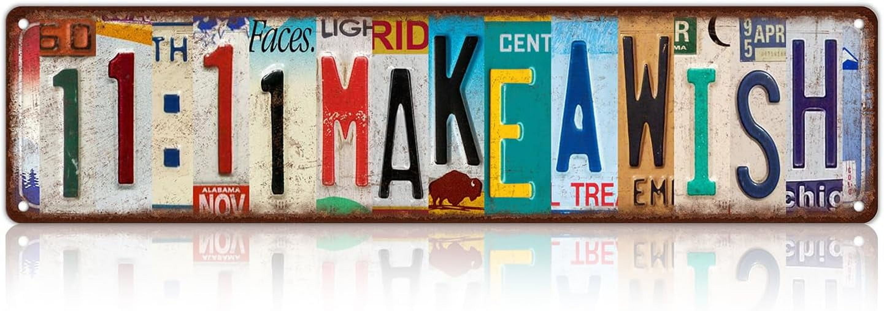 Vintage 11:11 Make A Wish Wall Decor Street Signs Home Bar Coffee Metal ...