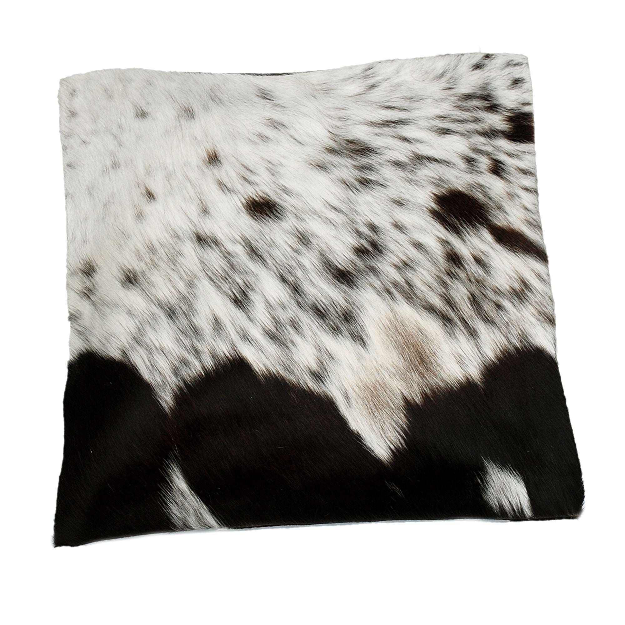 Vintage 15x15 Cowhide Cushion Cover with Faux Leather Back, Zip Closure ...