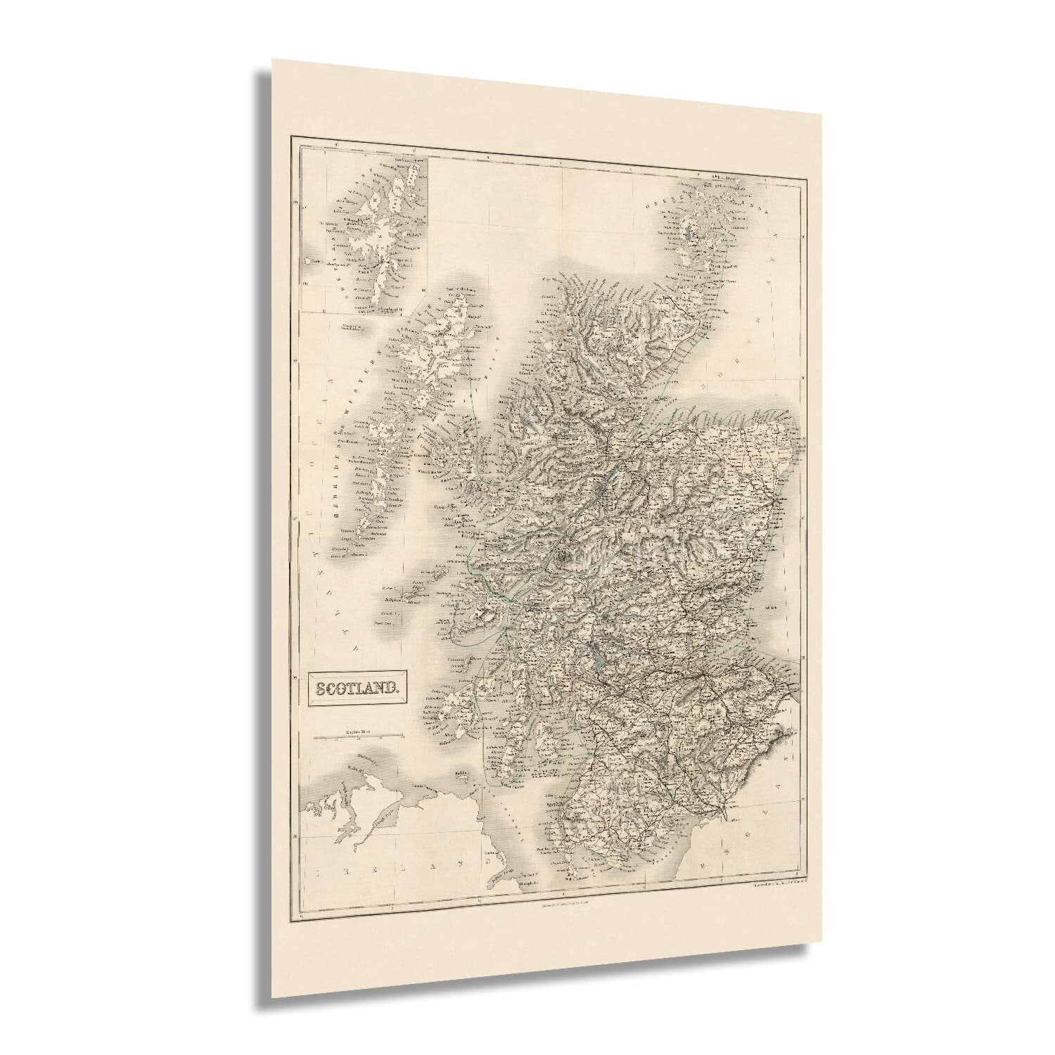 Vintage 1855 Map of Scotland Vintage Scotland Poster - Historic Map of ...